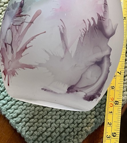 Hand Painted Abstract Blown Art Glass Bud Vase ILANIT OLAMTOV JERUSALEM ...