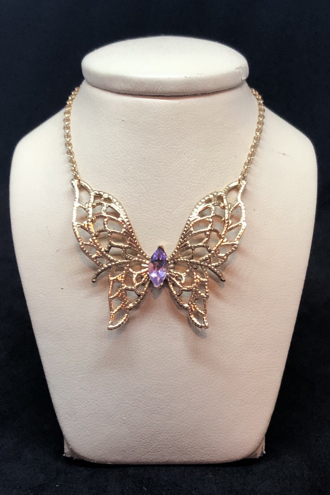 Lind 14kGE Amethyst Butterfly Necklace, Vintage Lind Necklace, Lind ...