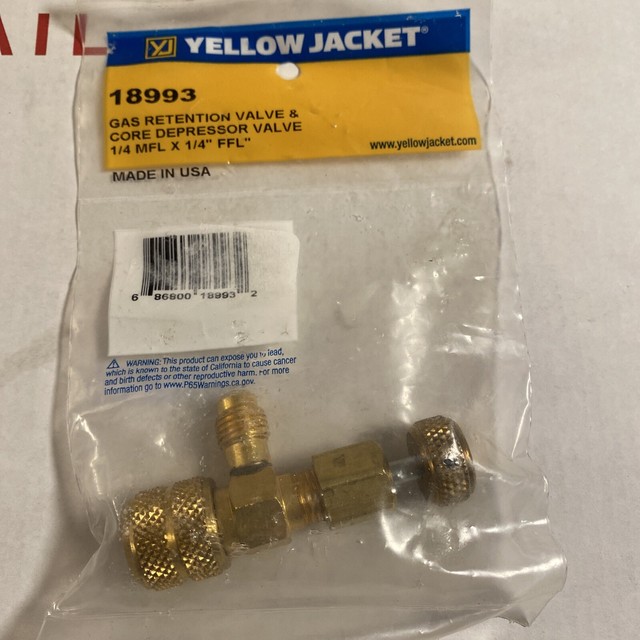 Yellow Jacket 18993 Core Depressor Gas Retention Valve for sale online ...