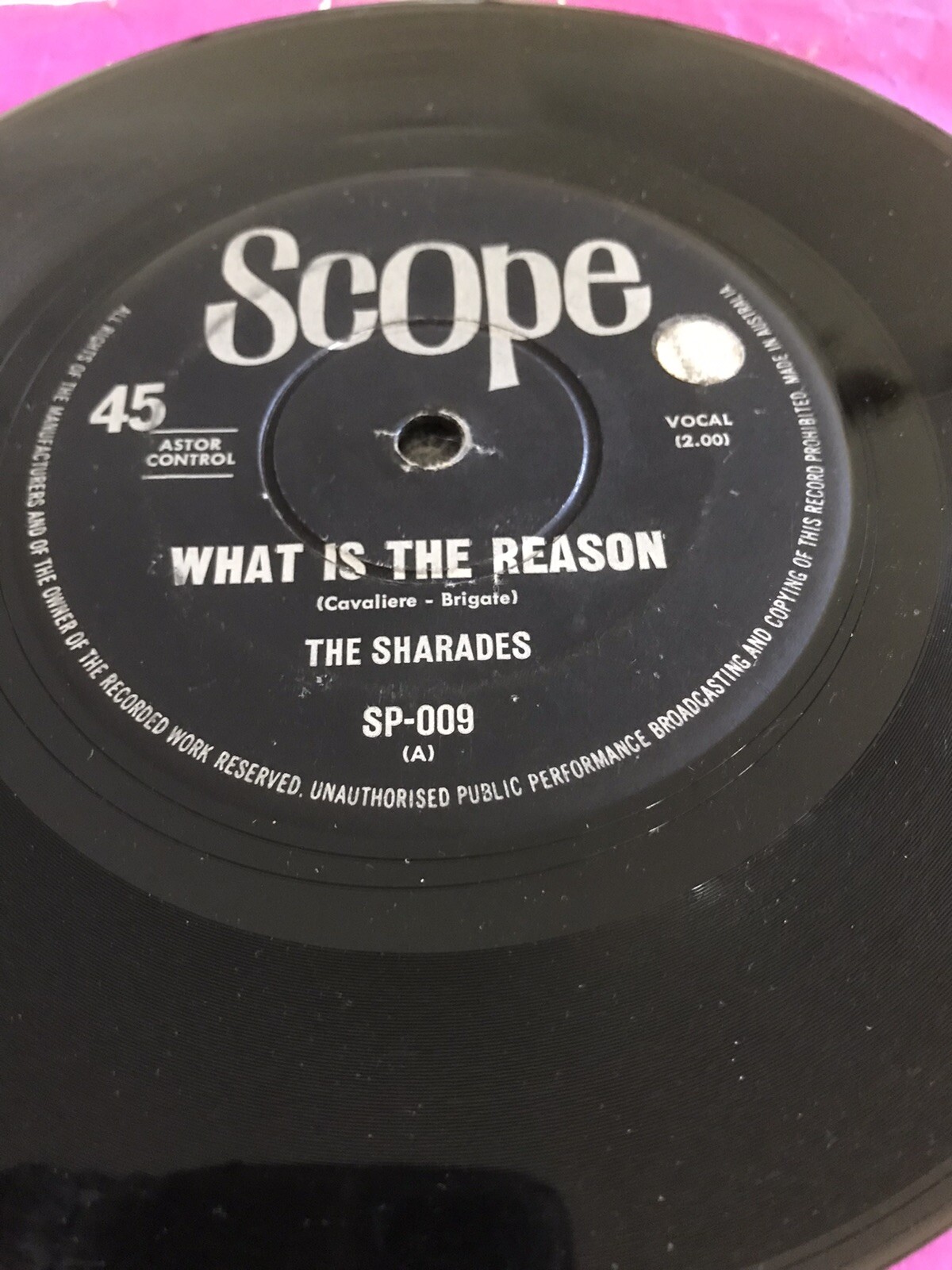 THE SHARADES (OZ 45 '67) WHAT IS THE REASON c/w LOVE MINUS ZERO - SCOPE ...