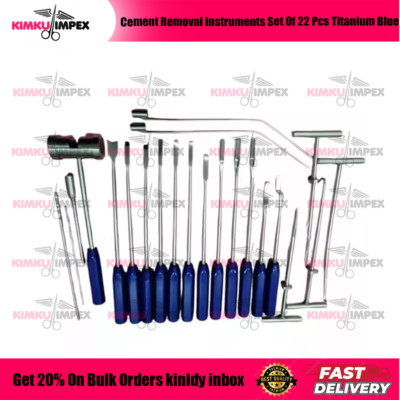 Cement Removal Instruments Set Of 22 Pcs Titanium Blue Orthopedics | eBay