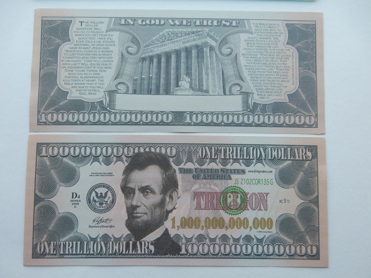 One Trillion Dollar Bill Stunning 1 Trillion Dollar Zimbabwe Note For
