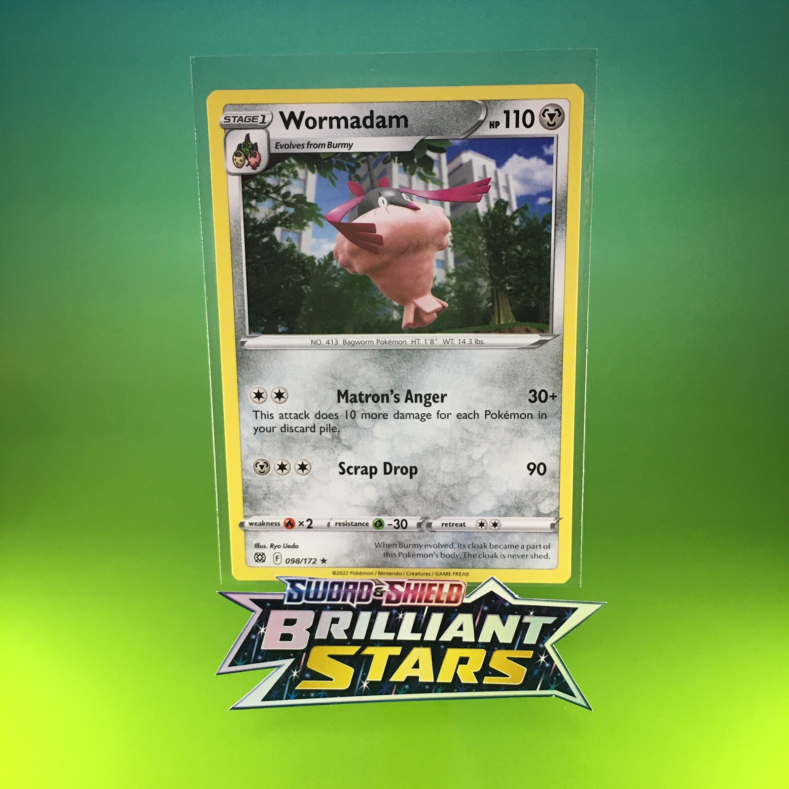 Wormadam 098/172 Brilliant Stars Pokemon TCG Card Mint/NM Pack Fresh ...