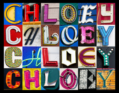 CHLOEY Name Poster featuring photos of actual sign letters | eBay