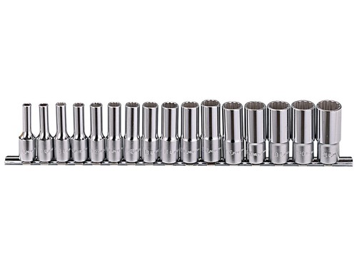 Genius 3/8" Drive 16 Piece 12 Point Deep Socket Set Metric 6 - 21mm TW ...