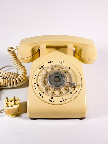 ITT Rotary Telephone Home Desk Phone Beige Tan Retro Untested Vintage ...