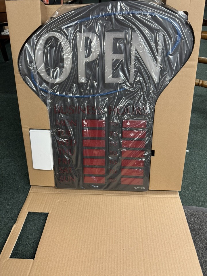 Newon Business Open Sign 4098 Lighted W/ Business Hours Red & Blue New ...
