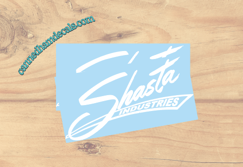 Shasta Industries Vintage Travel Trailer Repro Decals Blk Wht 15" Die ...