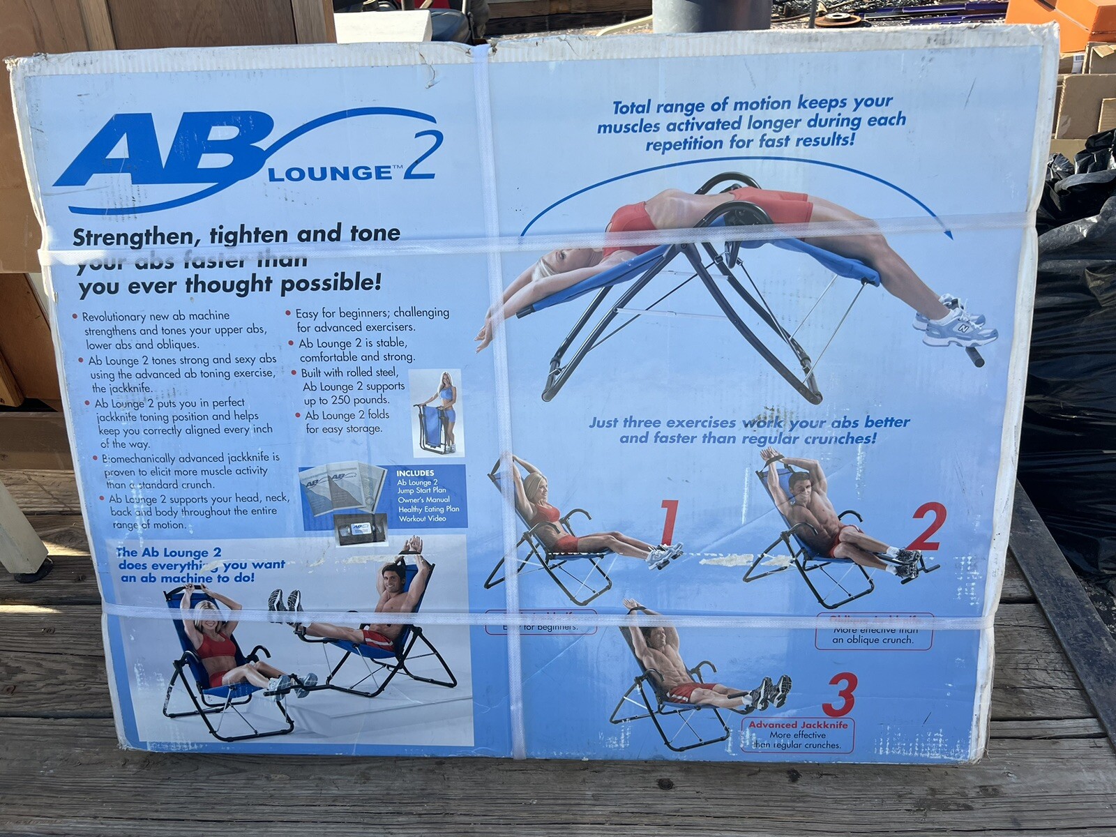 AB Lounge Sport Abdominal Workout Fitness Exercise Blue Lounger Chair ...