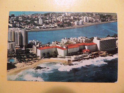 Condado Beach Hotel San Juan Puerto Rico vintage postcard aerial view ...