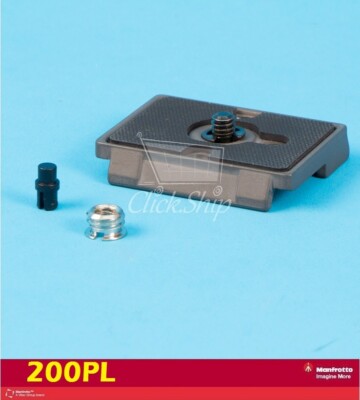 Manfrotto 200PL Quick Release Plate with 1/4"-20 Screw and 3/8" Bushing ...