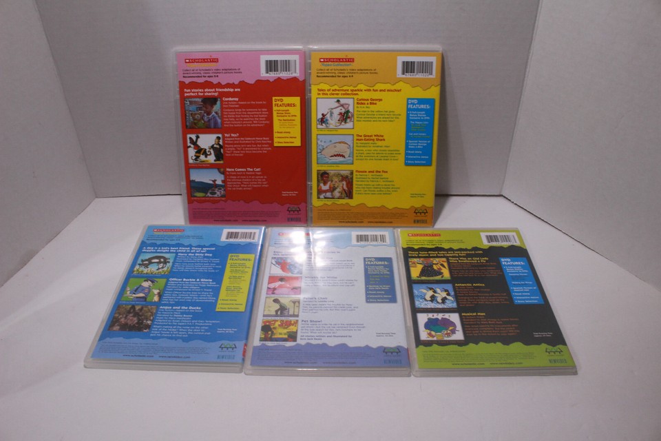 5x Scholastic Video Collection DVD Lot Corduroy Curious George Harry ...