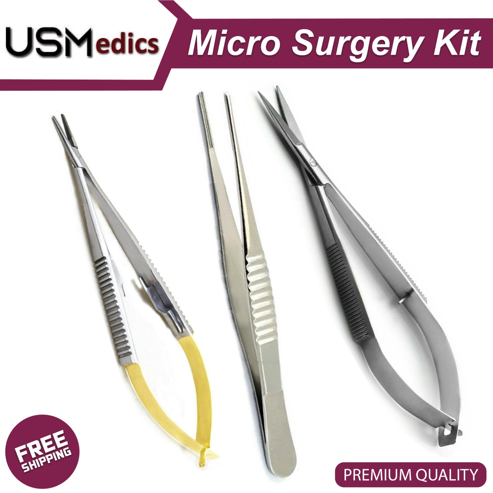 Micro Suture Microsurgery Castroviejo DeBakey Pliers Noyes Scissors NEW ...