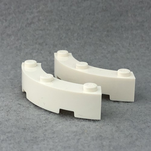 LEGO 48092 White Brick, Round Corner 4 x 4 Macaroni Wide with 3 Studs ...