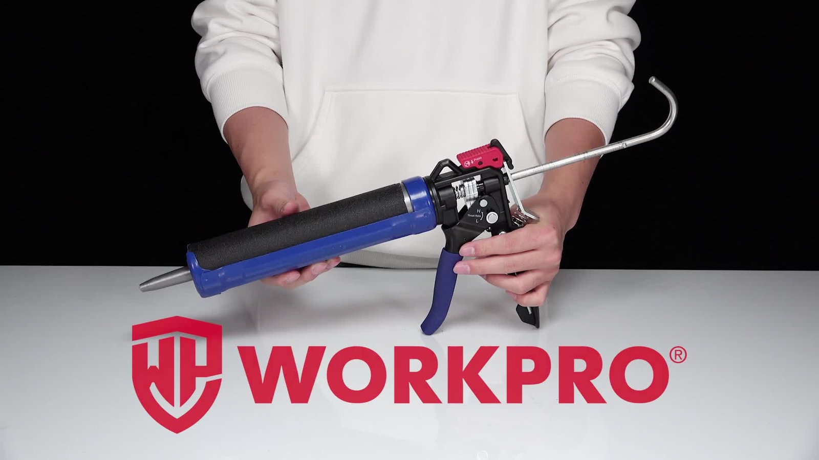 WORKPRO Caulking Gun 9:1 & 18:1 Thrust Ratio Hand Silicone gun with ...