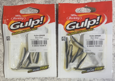2 Packs Berkley Gulp! Ice Fishing 1” Minnow Black Shad | eBay