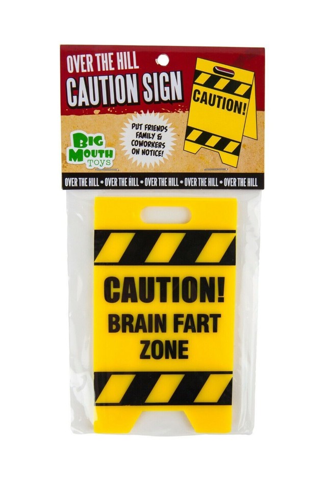 Caution Sign - BRAIN FART ZONE - gag office prank joke desk sign - BigMouth Inc | eBay