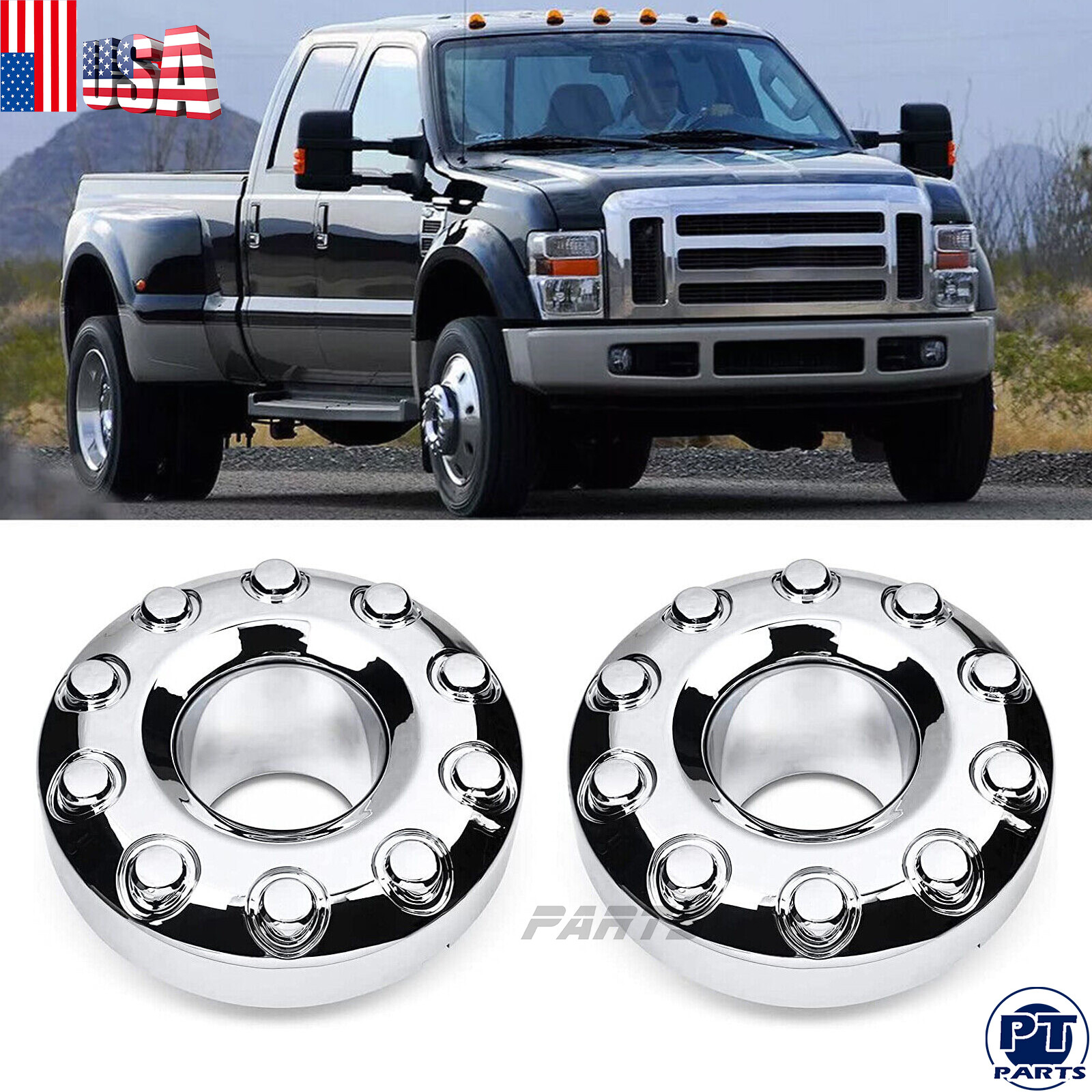 Front Center Hub Cap Dually 10 Lug Wheel For 2005-2017 Ford Super Duty ...