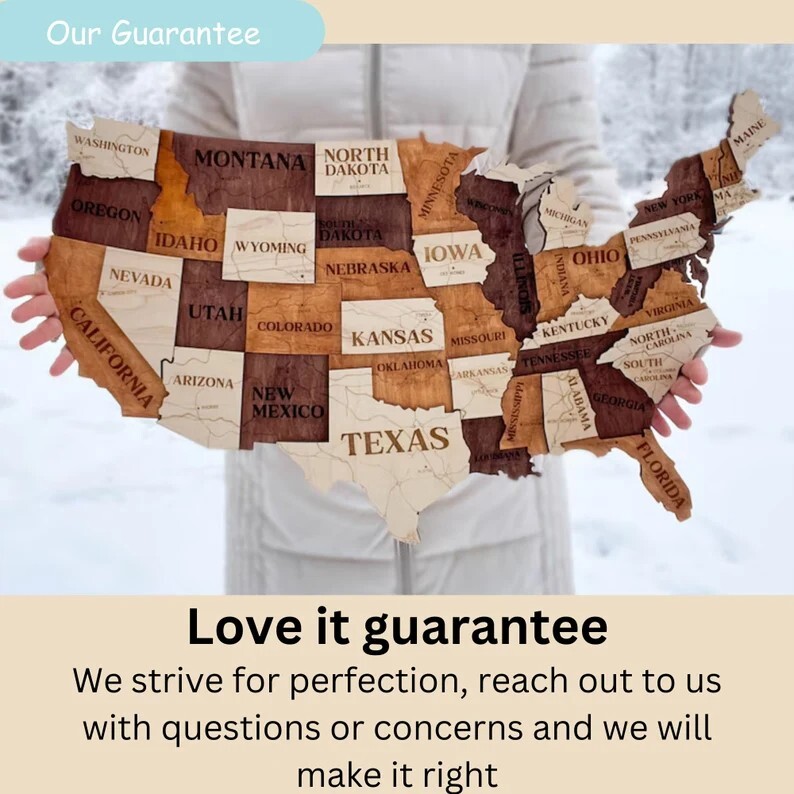 3D Wooden USA Map Wall Art, Wood United States Map with 17"x27" | eBay