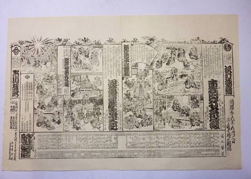 Japanisches altes Kabuki-Aufführungs-Banzuke-Poster, großes Format 048 ...