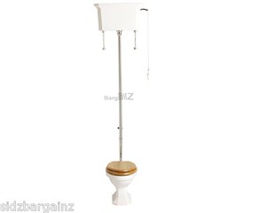 High Level CHROME FLUSH PIPE Traditional Luxury Cistern Pack MFPPC0002 ...