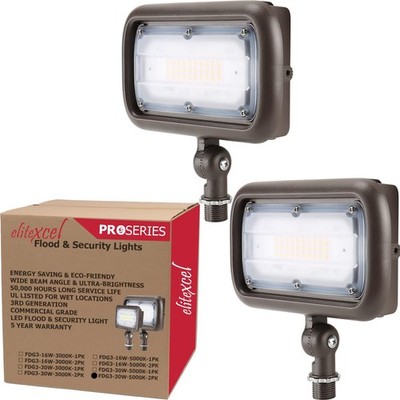 LED Flood Lights - 30W UL Listed, 3300 Lumen Landscape & Security ...