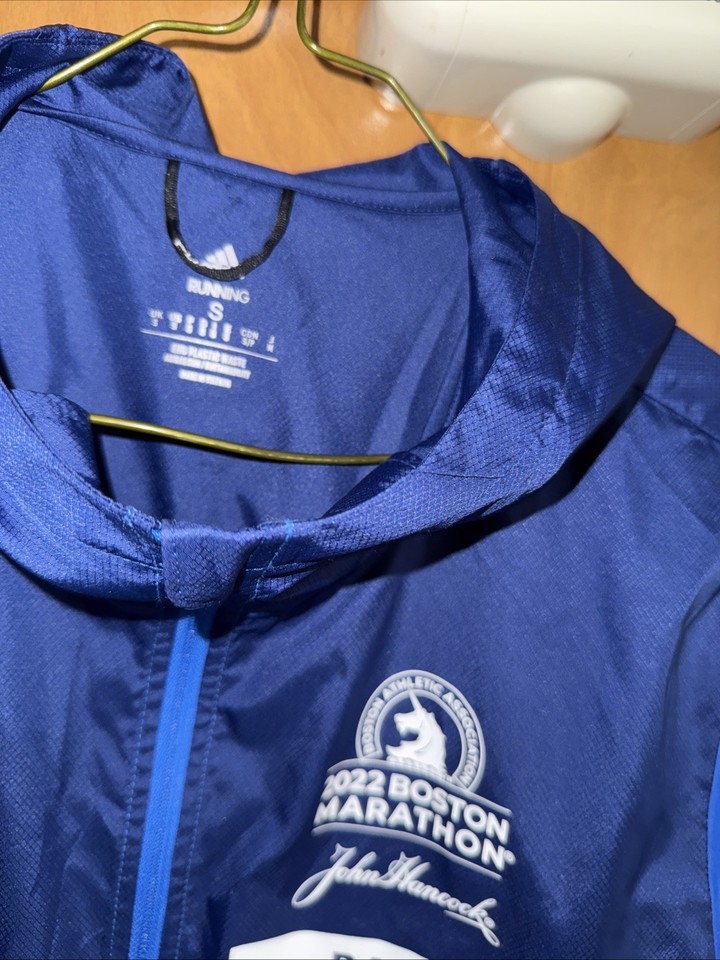ADIDAS RUNNING 2022 BOSTON MARATHON FULL ZIP HOODED RACE OFFICAL JACKET ...