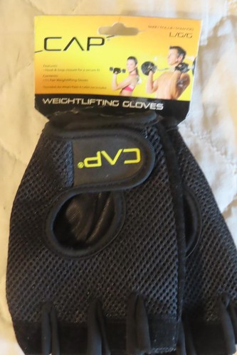 CAP BARBELL COMPANY WEIGHT LIFTING GLOVES BLACK LARGE 702556022597 NEW ...