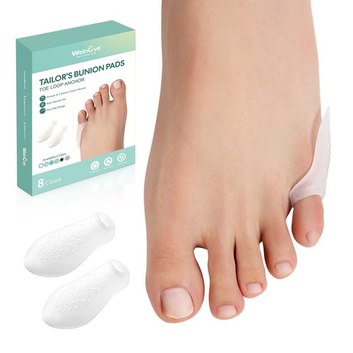 Welnove Tailor's Bunion Corrector Pads - 8 Pack Pinky Toe Regular Pads ...