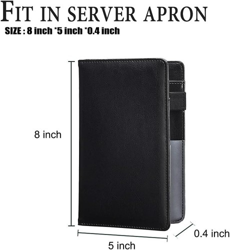 Black Server Books For Waitress/Waiter Book with Zipper Money | eBay
