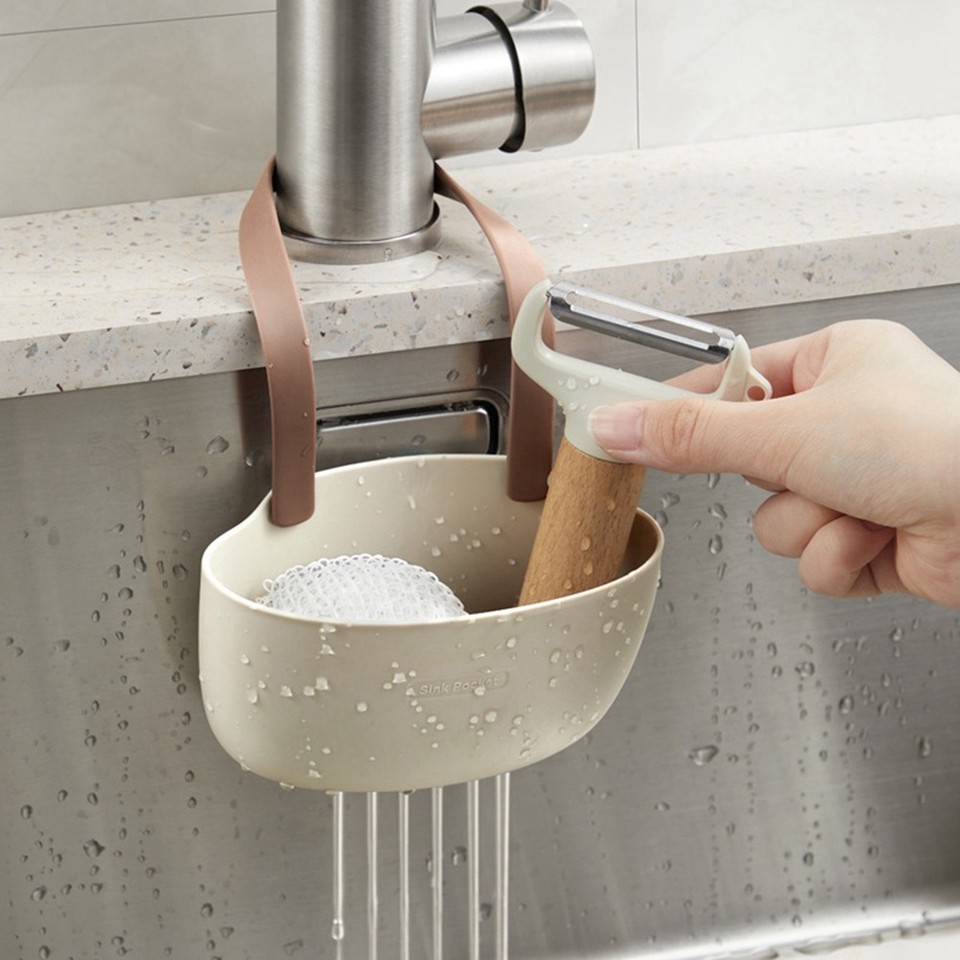 Coffee Color Kitchen Sink Sponges Soap Holder Bathroom Dish Water ...