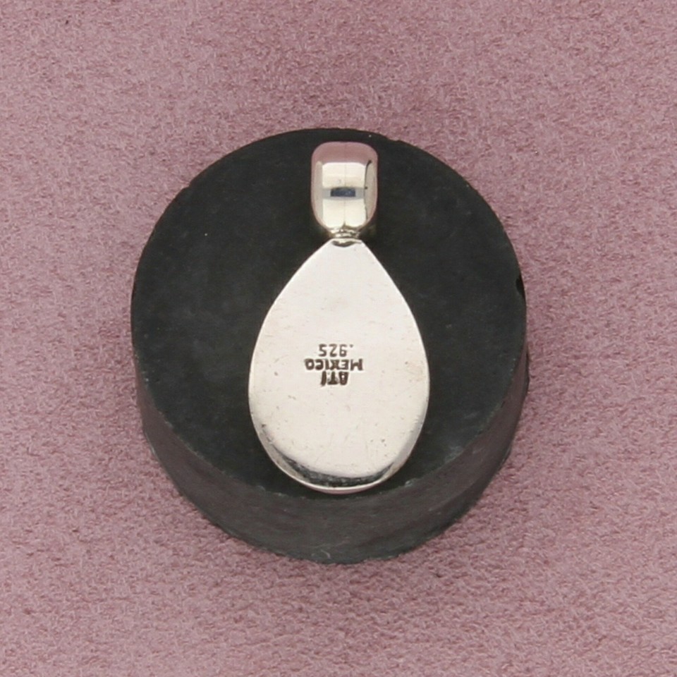 mexico sterling silver abalone tear drop pendant | eBay UK