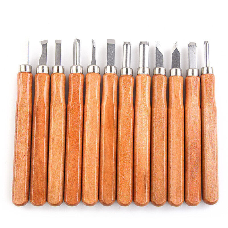 12Pcs Professional Wood Carving Hand Chisel Tool Set Woodworking Gouges ...