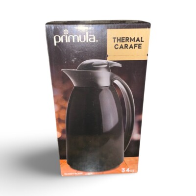 Primula Thermal Carafe with Double Wall Glass Lining Insulated Glossy ...