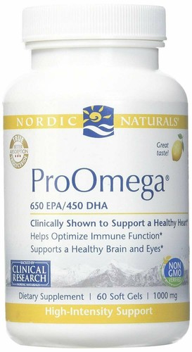 Nordic Naturals ProOmega Dietary Supplement Softgels 1280 mg Lemon ...