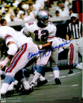 CHARLEY JOHNSON SIGNED HOUSTON OILERS 8X10 PHOTO #1 RIP! | eBay