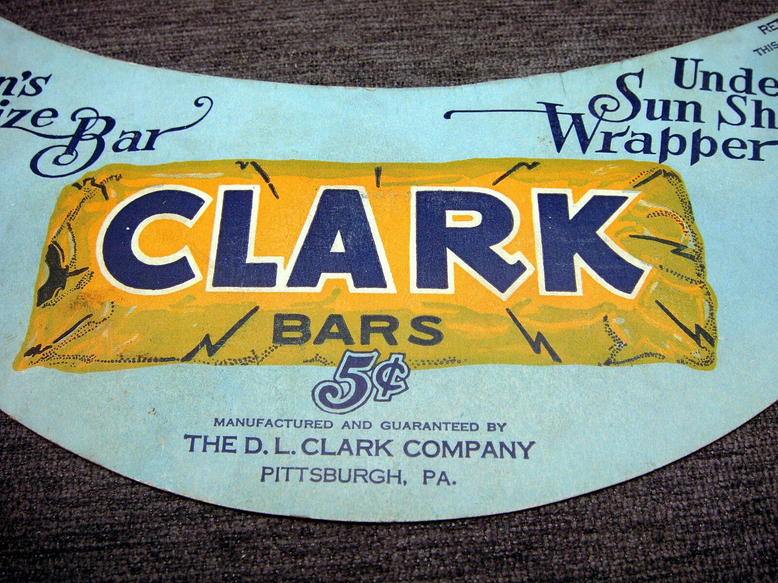 Vintage Clark Bars Candy Bar Promotional Paper Sun Visor Giveaway Early ...