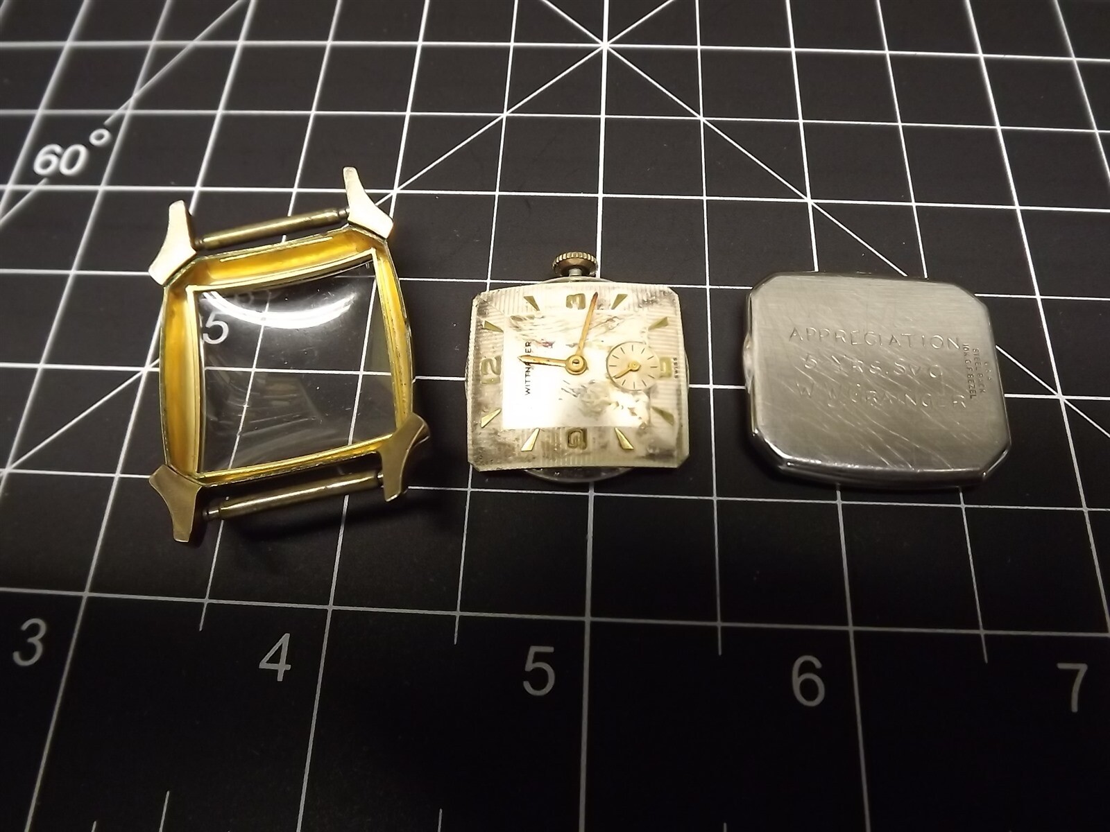 ANTIQUE WITTNAUER SQUARE WRIST WATCH no band, gold filled bezel | eBay