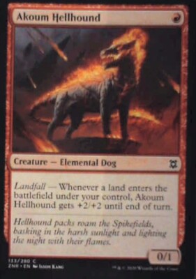 Akoum Hellhound - Zendikar Rising: #133, Magic: The Gathering Nm R115 ...