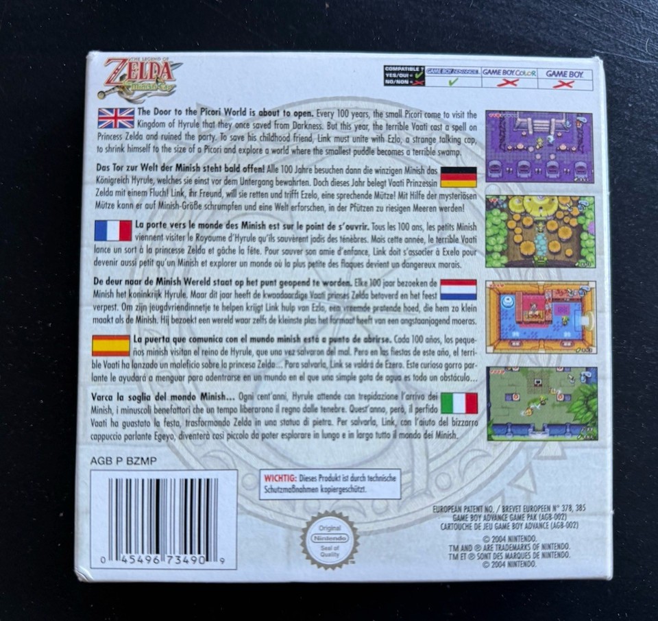 The Legend of Zelda: The Minish Cap for Game Boy Advance, Boxed With ...