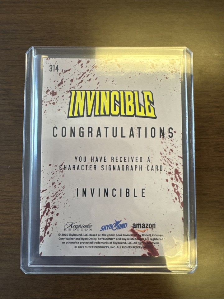 Keepsake Edition Invincible Character Laser Signagraph #/25 Blood ...