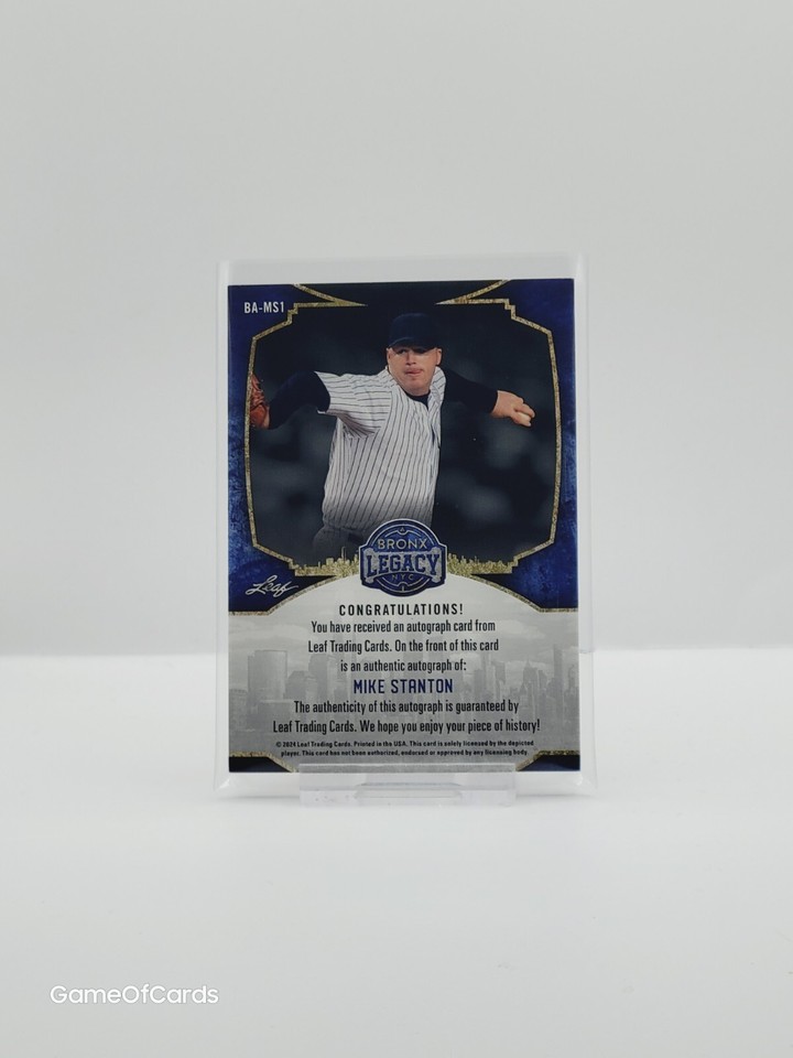 2024 Leaf A Bronx Legacy MIKE STANTON Authentic Auto Autograph /75 | eBay