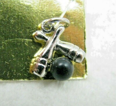 Vintage Sterling Silver 3D Enamel Bowling Ball & Pins Bowler Bracelet ...