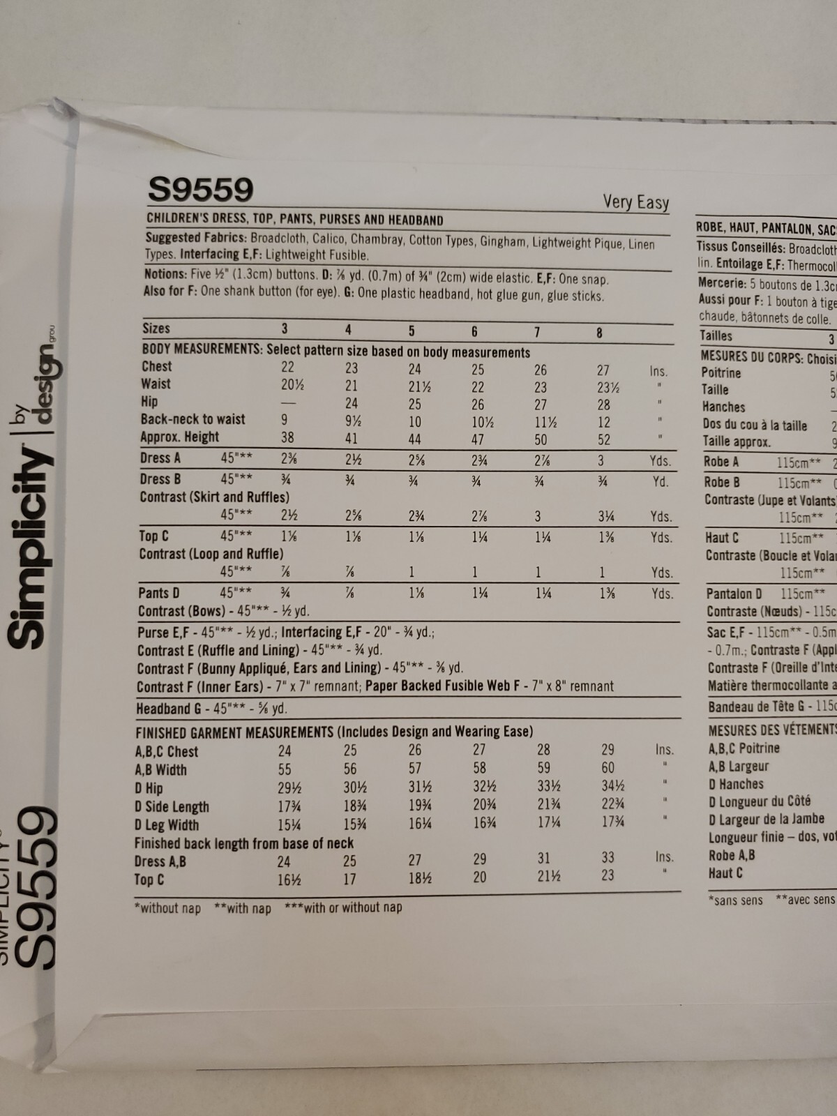 S9559 Simplicity 9559 Sewing Pattern Girls' Easter Dress Top Pants EASY ...