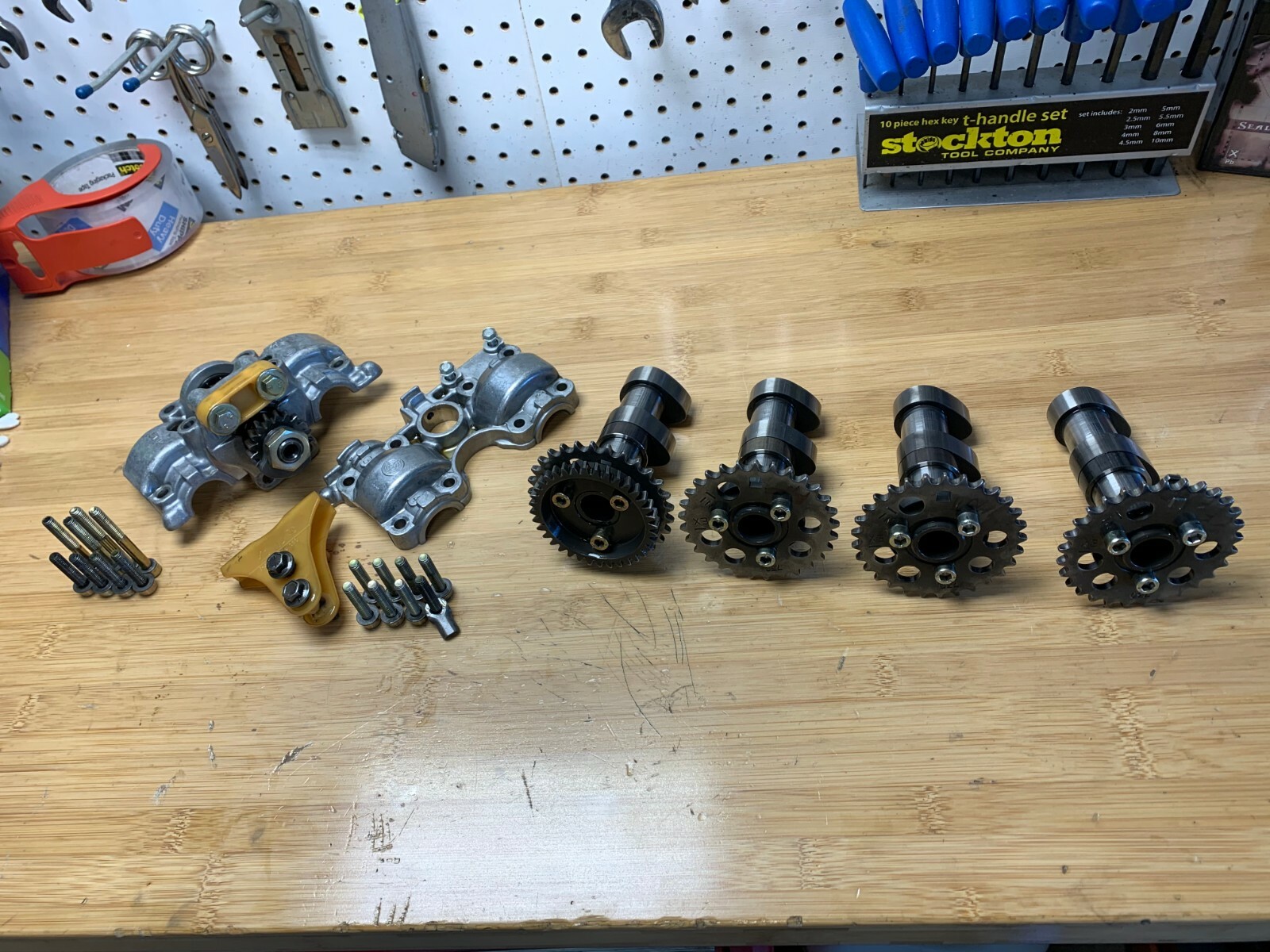 2000 Aprilia Mille Cam shafts full set with cam gears and clamps ...