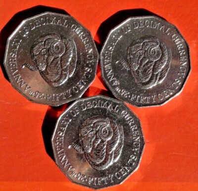 1991 Ram's Head 50c Almost Uncirculated( aUNC) Coin | eBay