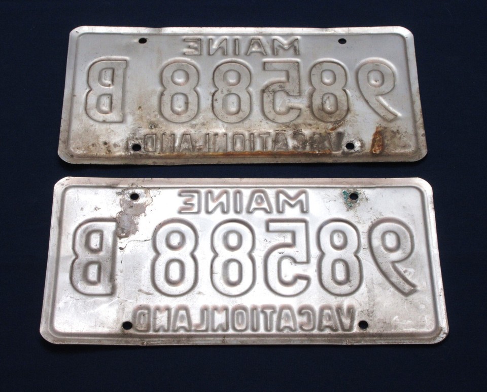 Vintage Pair of 80's MAINE License Plates (#98588 B) End '86 | eBay