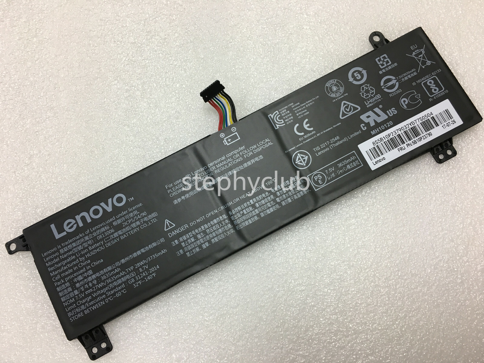 New 7.5V 27Wh Genuine 0813006 Battery for Lenovo Ideapad 5B10P23790 ...