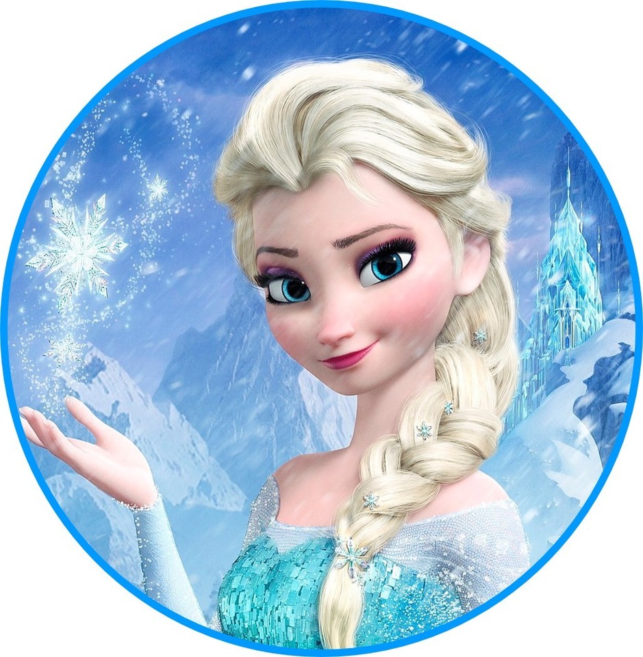 EDIBLE Elsa Disney Frozen Cake Topper Birthday Party Wafer Paper 7.5 ...