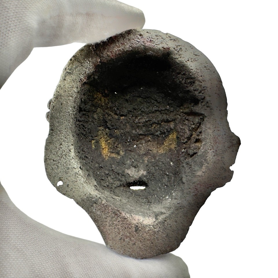 CAPULI Pre Columbian ART POTTERY Funeral Death 3" MASK Indigenous ...